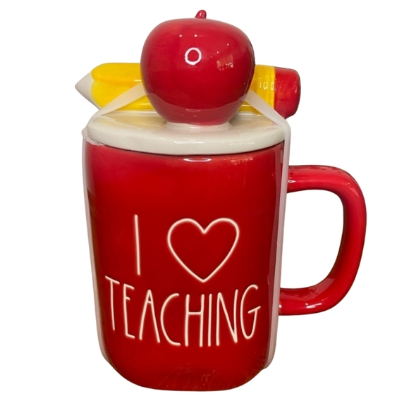 Rae Dunn | Dining | Rae Dunn 6oz I Love Teaching Mug Apple Pencil ...